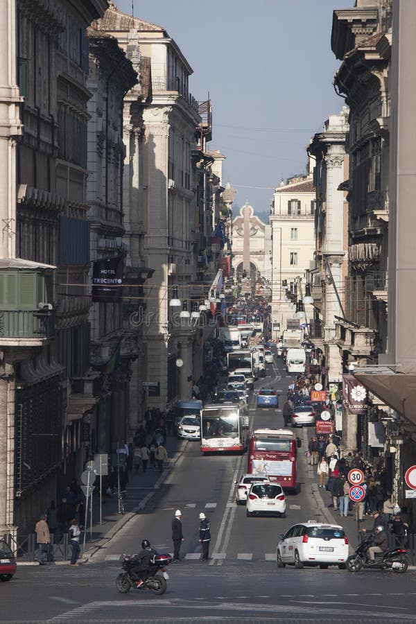 Rome Via Del Corso, Historisch Centrum Redactionele Stock Foto - Image ...