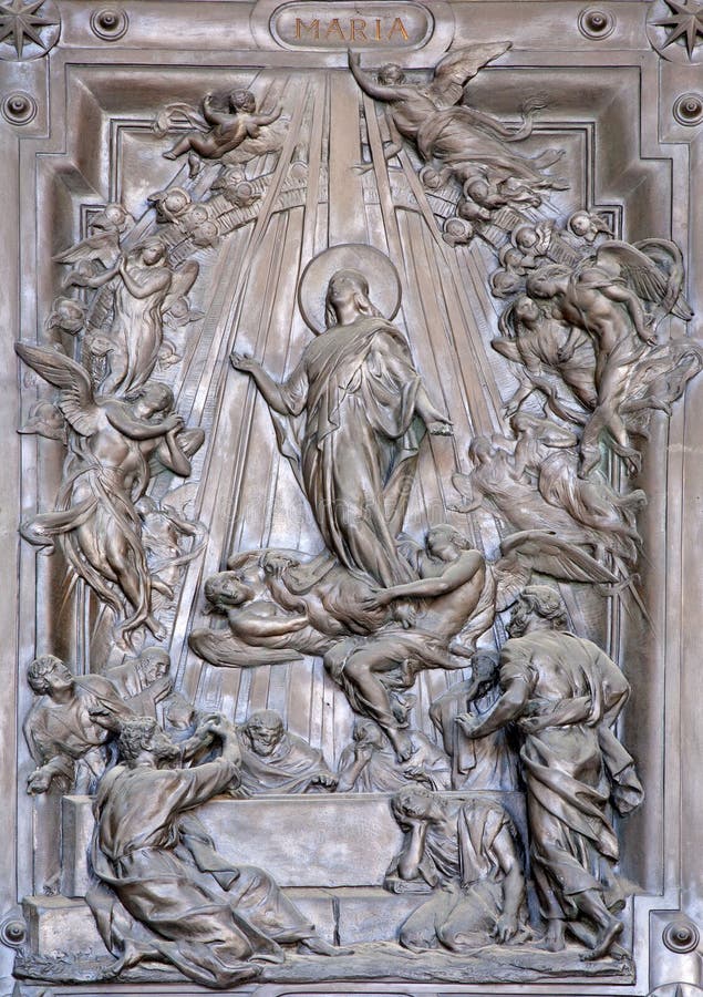 Rome - Vierge Marie De La Porte En Bronze Image stock - Image du jour ...