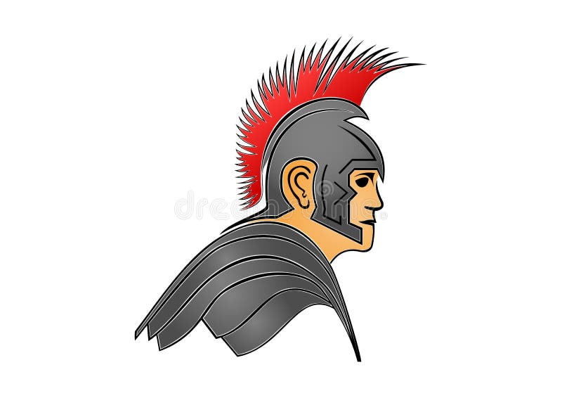 Gladiator-krigare I Pansar Med Skyddsvektorillustration Platt Grekiska ...