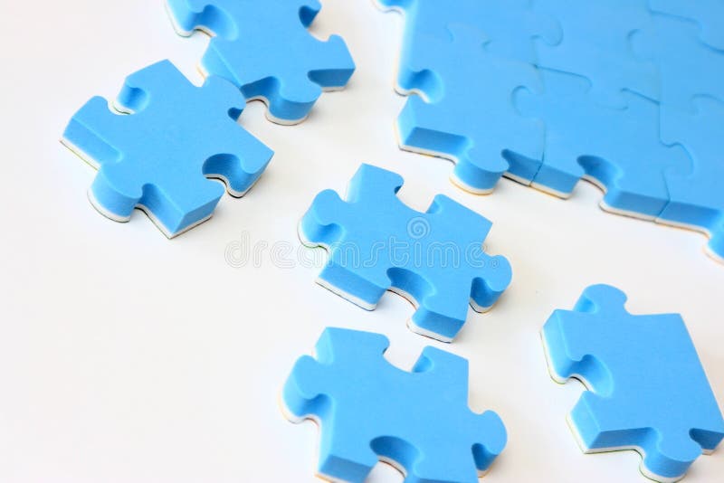Piezas Azules Del Rompecabezas Imagen de archivo - Imagen de ...
