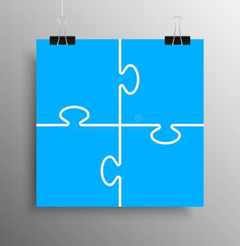 Rompecabezas Azul Del Paso De Infographic 4 Del Rompecabezas Del Pedazo ...