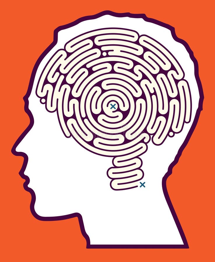 Puzzle Laberinto Cerebral ilustración del vector. Ilustración de ...