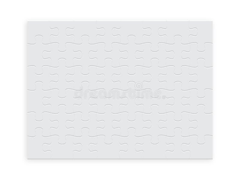 Rompecabezas Rectangular De Partes De Color Blanco Ilustración del ...