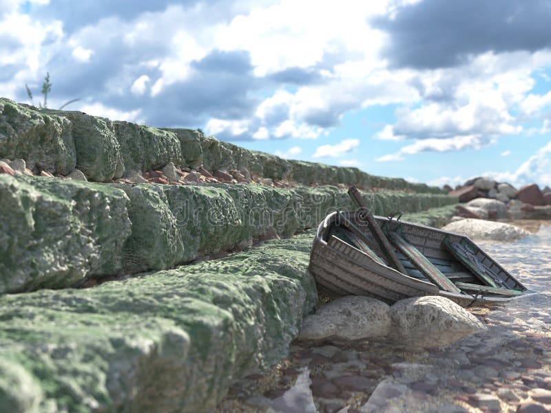Puertas Al Rompeolas Rompeolas De Agua De Mar Muelle Noche Cielo Claro ...