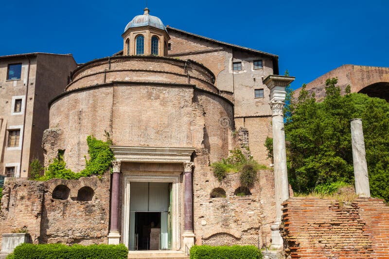 Romulus Temple At The Roman Forum In Rome Stock Image - Image of ruins ...