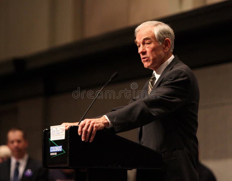 Ron Paul in Denver editorial photography. Image of waving - 23121367