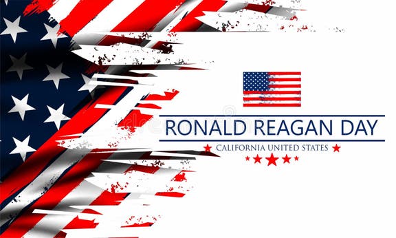 Ronald Reagan Day Text Desing Stock Illustration - Illustration of font ...