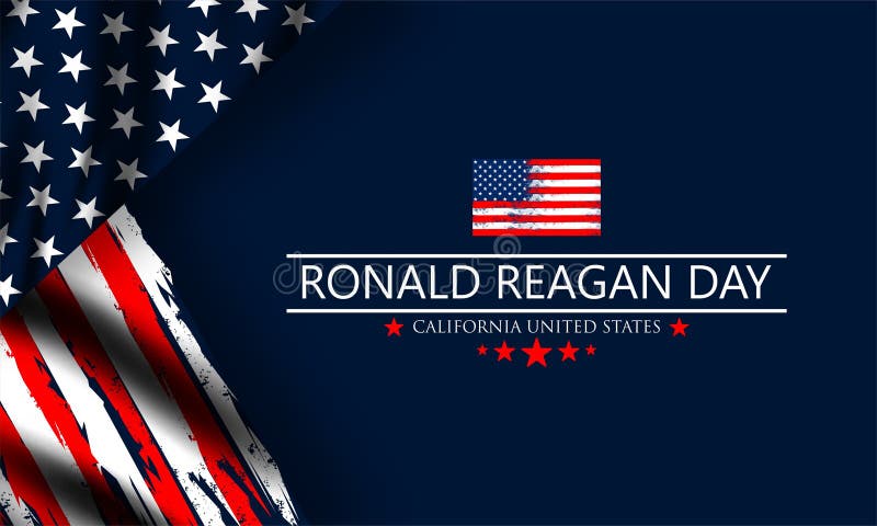 Ronald Reagan Day Text Desing Stock Illustration - Illustration of ...