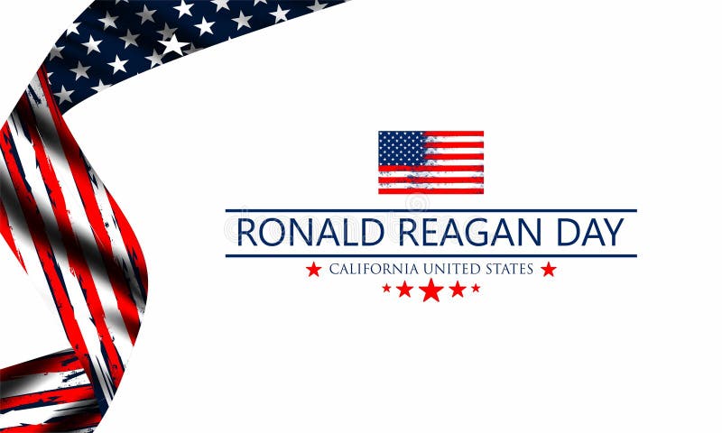 Ronald Reagan Day Text Desing Stock Illustration - Illustration of ...