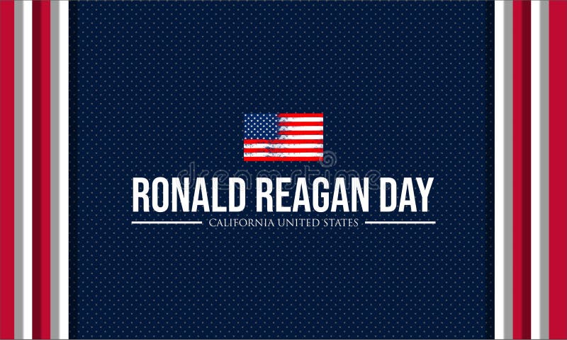 Ronald Reagan Day Text Desing Stock Illustration - Illustration of ...