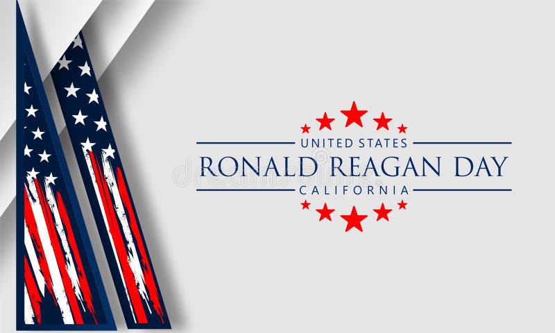 Ronald Reagan Day Text Desing Stock Illustration - Illustration of flag ...