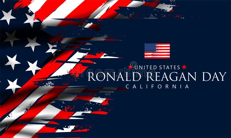 Ronald Reagan Day Text Desing Stock Illustration - Illustration of ...