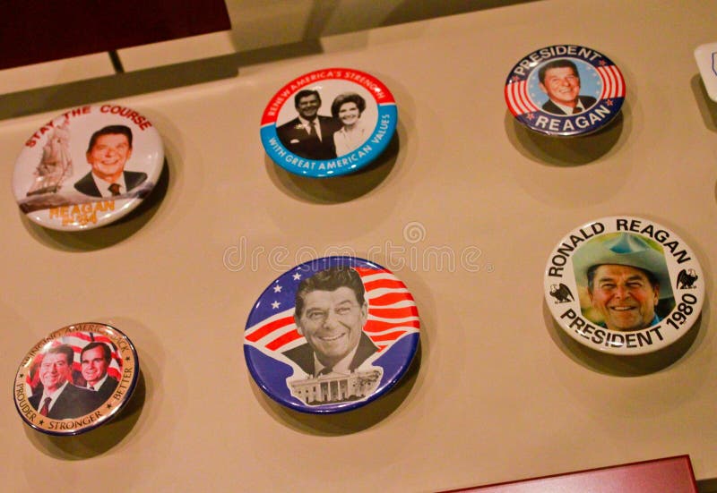 Ronald Reagan Political Pins Editorial Image - Image of american ...