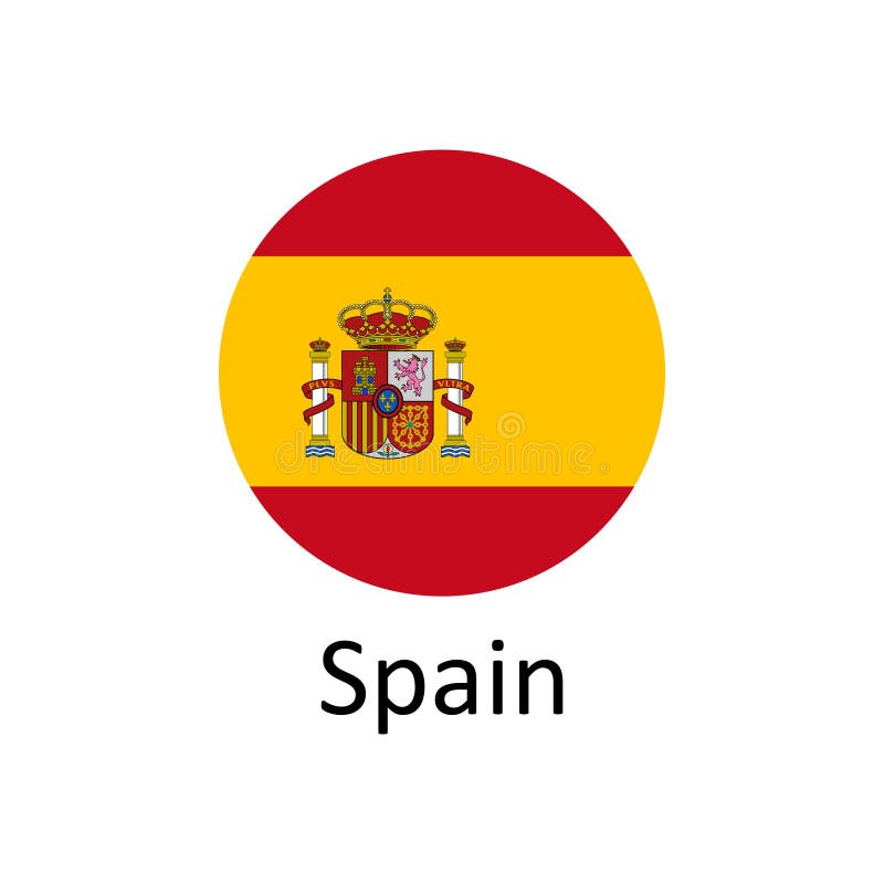 Rond Geïsoleerd De Vlag Vectorpictogram Van Spanje, Vector Illustratie ...