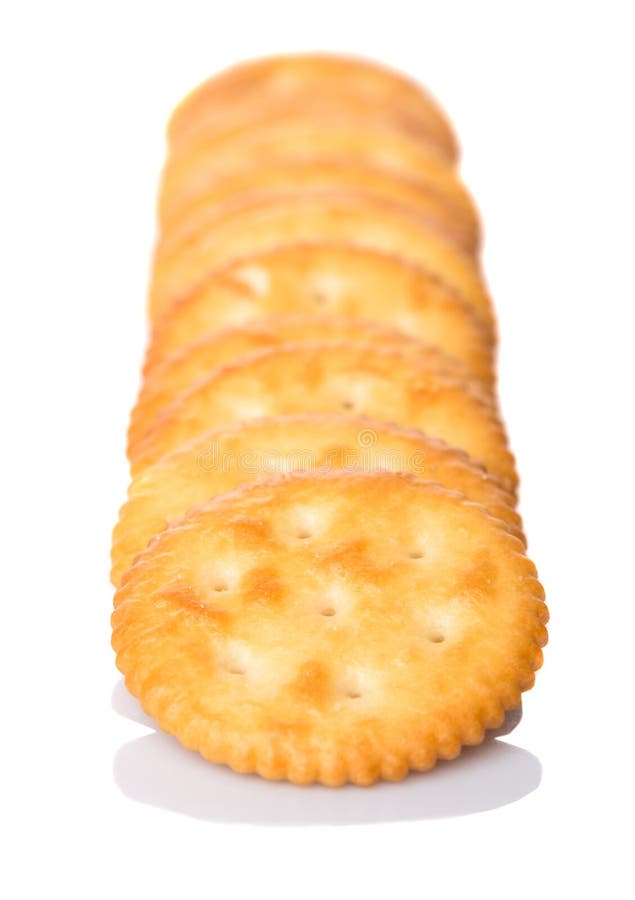 Rond Gezouten Crackers VI stock foto. Image of vlak, gouden - 57248922