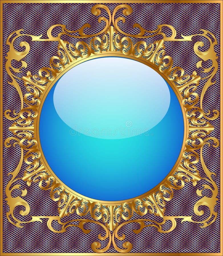 Rond Kader Als Achtergrond Met Gouden Versiering Vector Illustratie ...