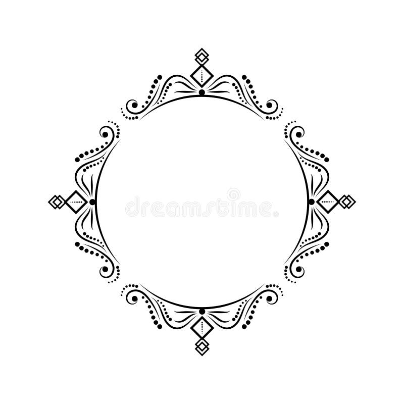Rond Klassiek Uitstekend Zwart Kader Stock Illustratie - Illustration ...