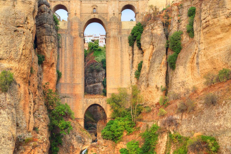 Ronda, Puente Nuevo Bridge Arch Stock Photo - Image of gorge, bridge ...