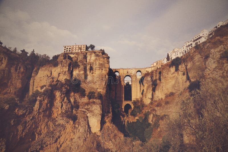 Ronda, Puente Nuevo Arch Puente Nuevo Bridge Foto de archivo - Imagen ...