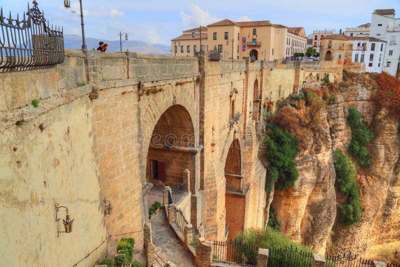 Ronda, Puente Nuevo Bridge Arch Editorial Stock Image - Image of ...