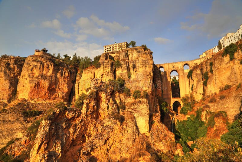 Ronda, Puente Nuevo Bridge Arch Stock Image - Image of bridge ...