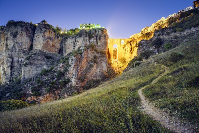 Puente Nuevo Bridge in Ronda, Spain Stock Image - Image of european ...