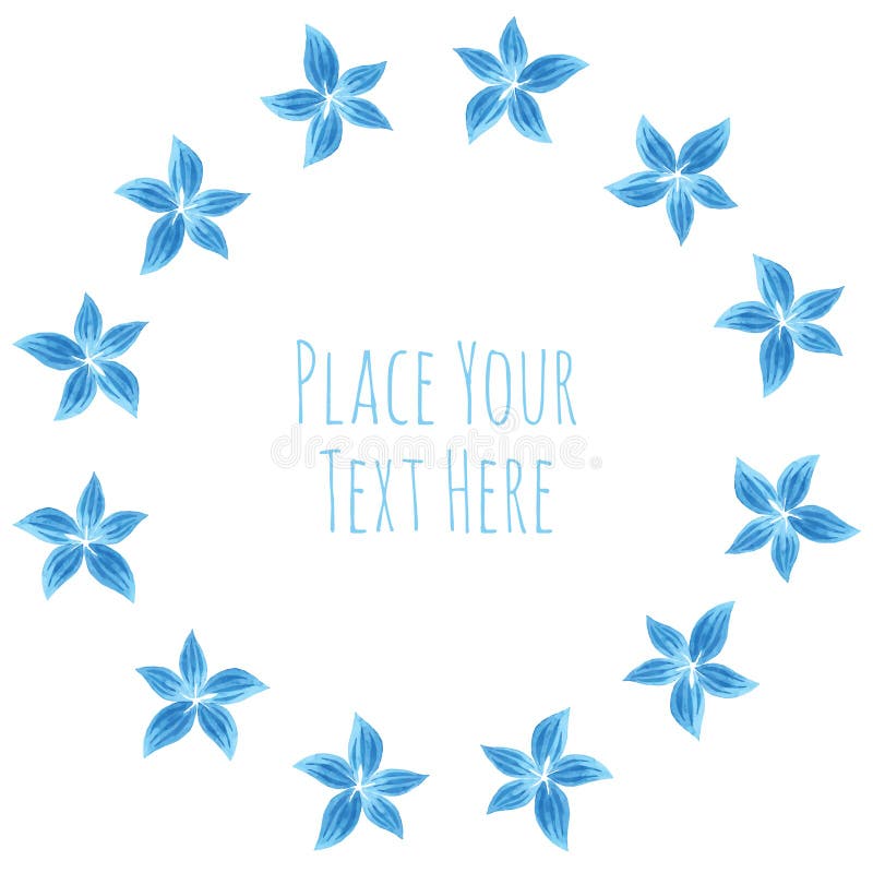Ronde kader blauwe slinger vector illustratie. Illustration of tuin ...
