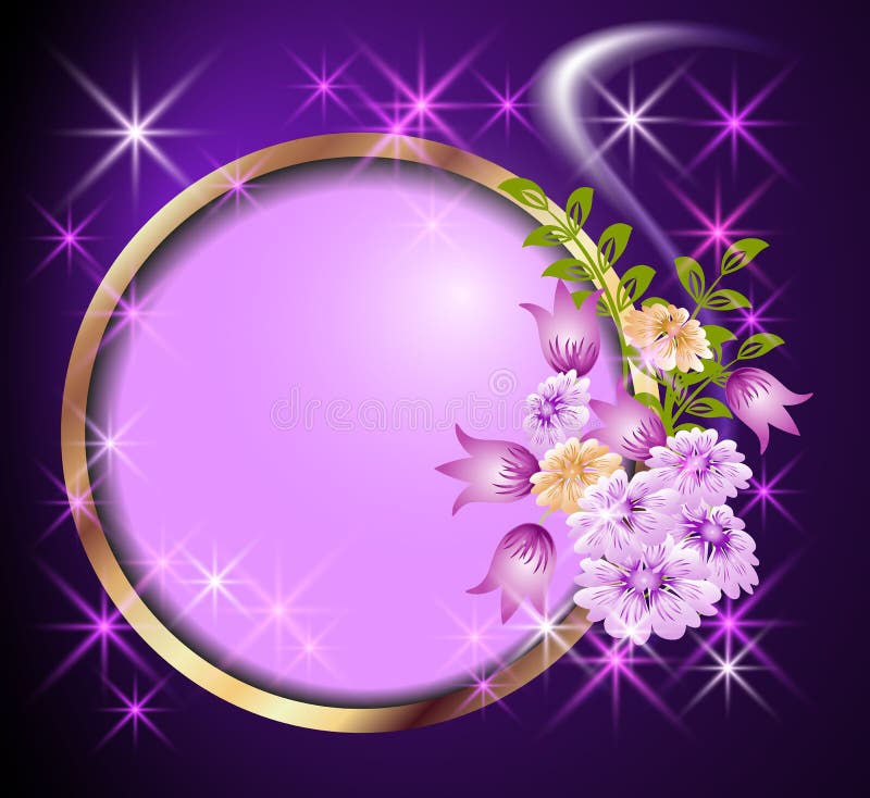 Ronde Kader, Bloemen En Vlinders Vector Illustratie - Illustration of ...