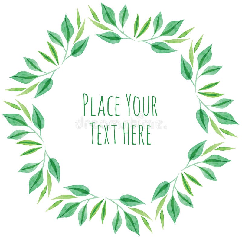 Ronde Kader Groene Bladeren En Takslinger Vector Illustratie ...