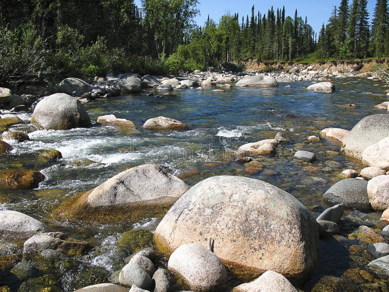 Ronde Stenen in Een Windende Rivier Stock Foto - Image of beeld, vallen ...