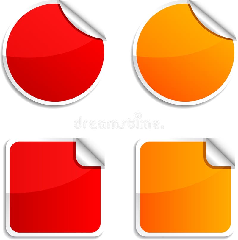 Rode Ronde Stickers vector illustratie. Illustration of pictogram ...