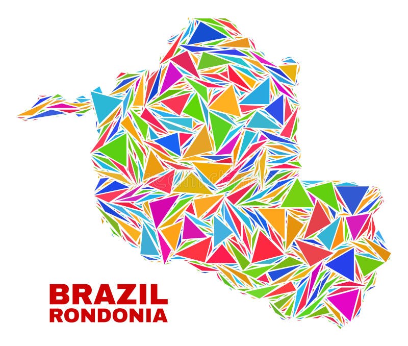 Rondonia State Map - Mosaic of Color Triangles Stock Vector ...