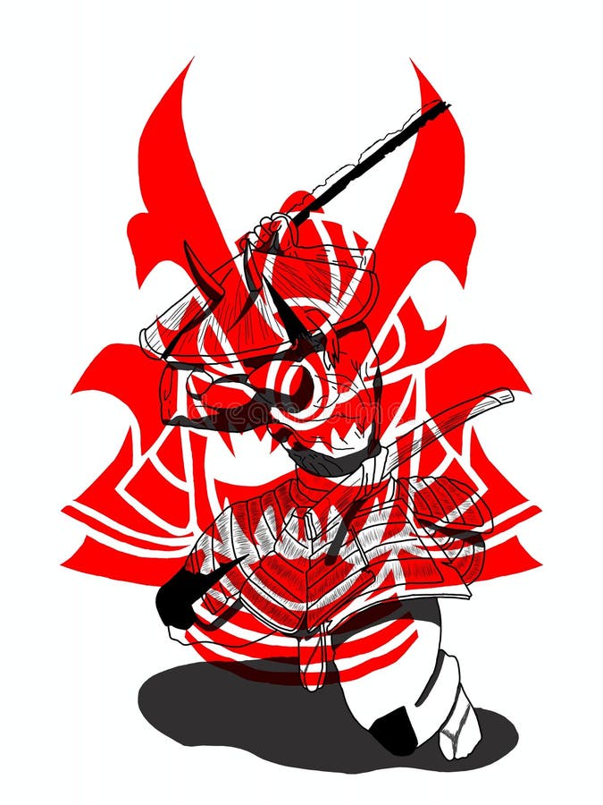 Ronin from Japan Samurai Anime Mask Stock Illustration - Illustration ...