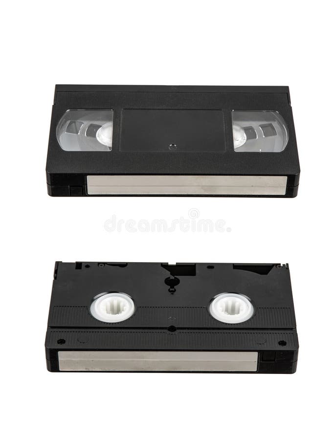 Ront and Back View of Classic VHS Cassettes on White Background Stock ...
