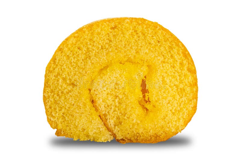 Ront View of Delicious Homemade Soft Roll Cake Isolated on White ...