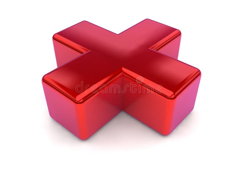 Rood 3D Kruis stock illustratie. Illustration of geneeskunde - 10467544