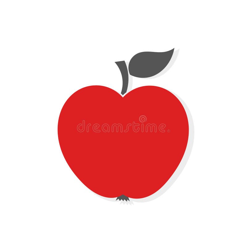 Pictogram Rode Appel. Symbool Voor Vlakke Appelvrucht ...