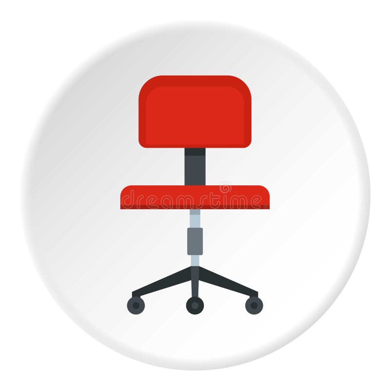 Rood Bureau Een Cirkel Van Het Stoelpictogram Vector Illustratie ...