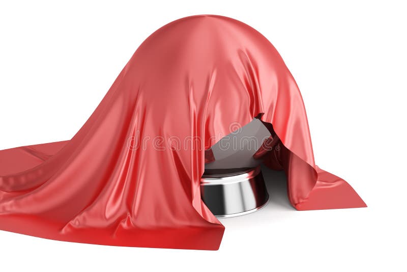 Rood Doek Omvat Crystal Ball Op De Houten Lijst, Het 3D Teruggeven ...