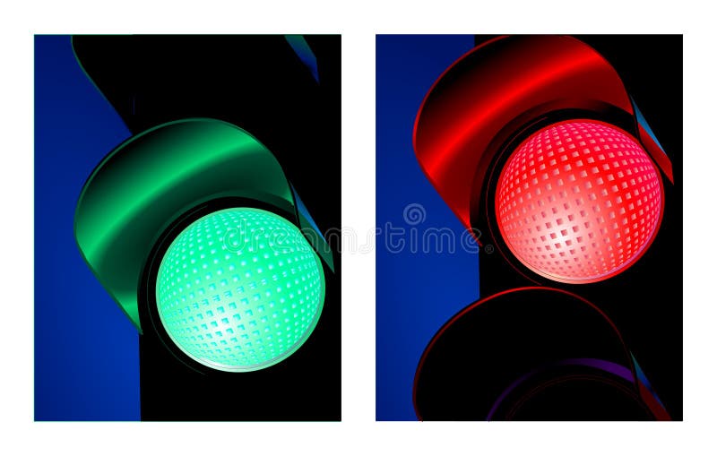 Rood En Groen Verkeerslicht Vector Illustratie - Illustration of gezag ...