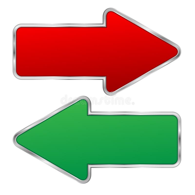 Rood en groene pijlen vector illustratie. Illustration of coupon - 31146947