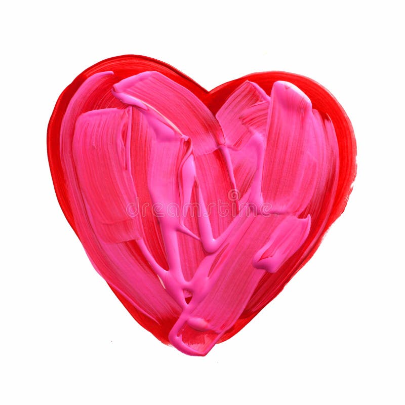 Rood En Roze Geschilderd Hart Stock Foto - Image of gevormd, rood: 48718170