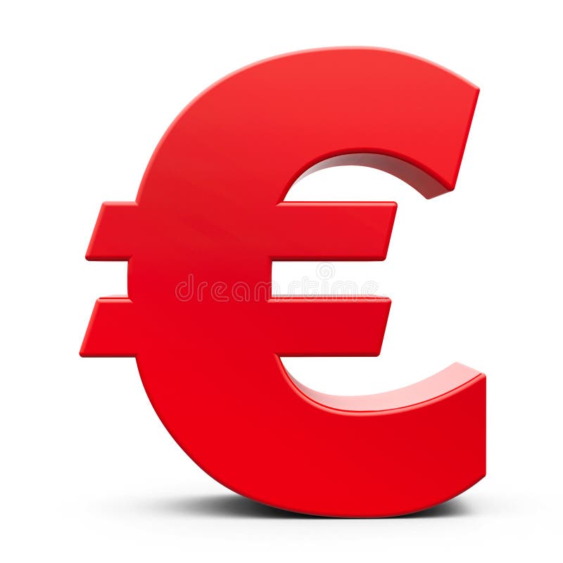 Rood euro teken stock illustratie. Illustration of pictogram - 86308835