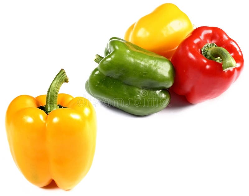 Rood, Geel En Groene Paprika's Stock Afbeelding - Image of ingrediënt ...