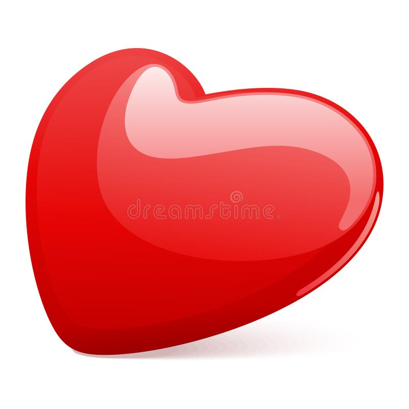 Rood Glanzend Hart in Perspectief Stock Illustratie - Illustration of ...