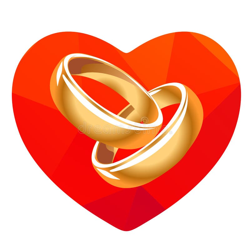 Twee vrolijke trouwringen vector illustratie. Illustration of paar ...