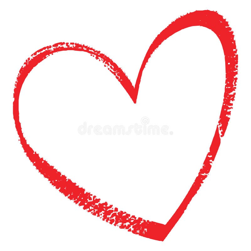 Hand Getrokken Rood Die Hart Op Witte Achtergrond Wordt Geïsoleerd ...