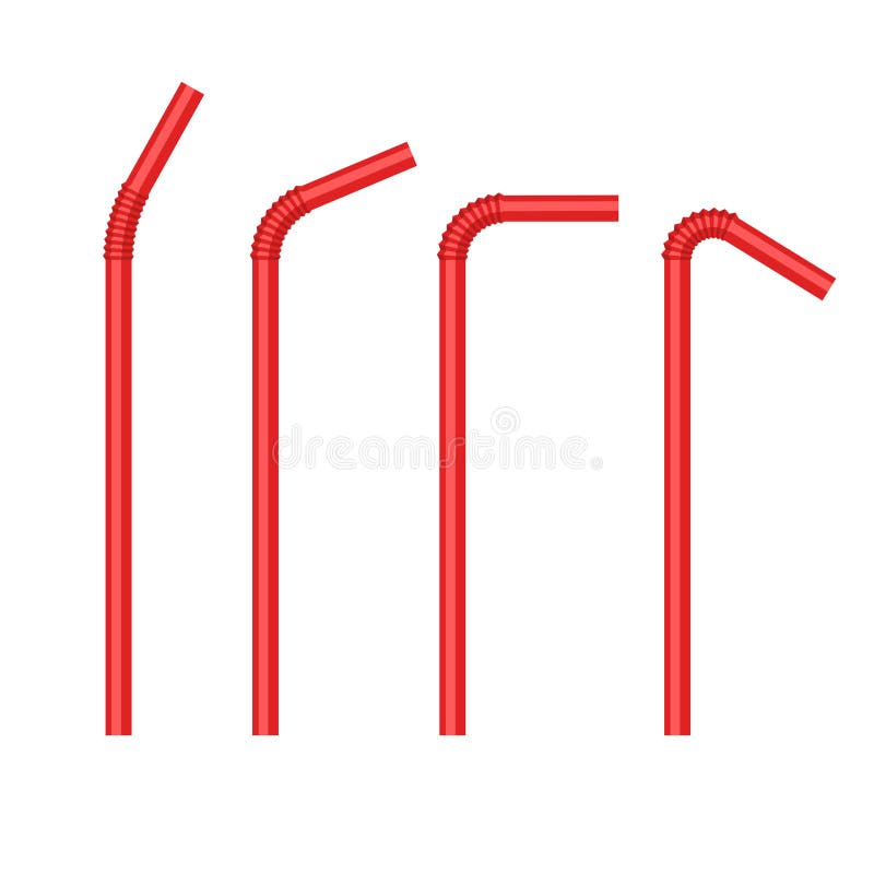 Rood Het Drinken Stro De Reeks Van De Cocktailstok Vector Vector ...