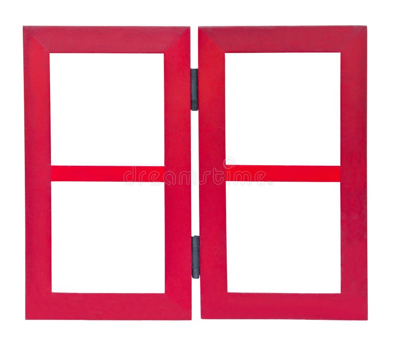 Rood Houten Kader Op Witte Achtergrond Stock Afbeelding - Image of hoek ...