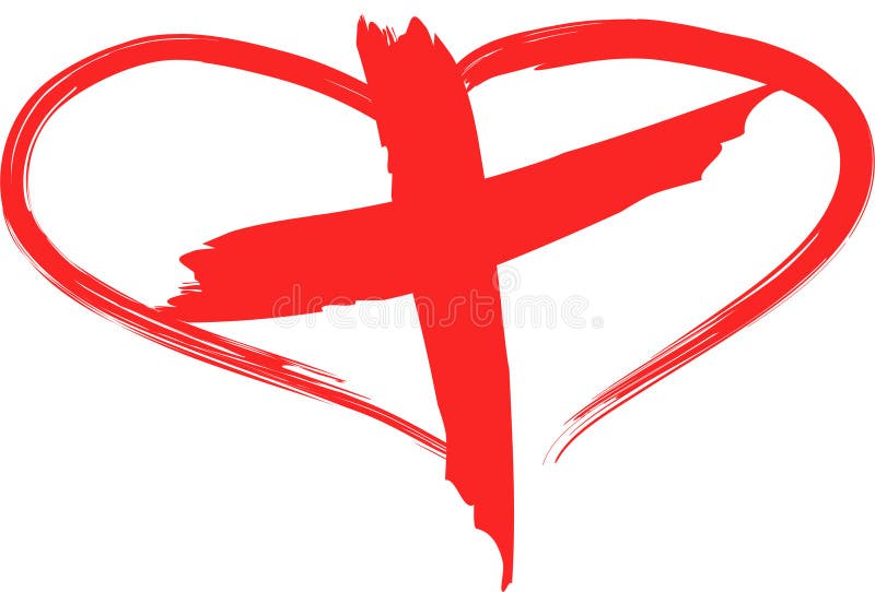 Rood kruis vector illustratie. Illustration of hart, jezus - 16536508